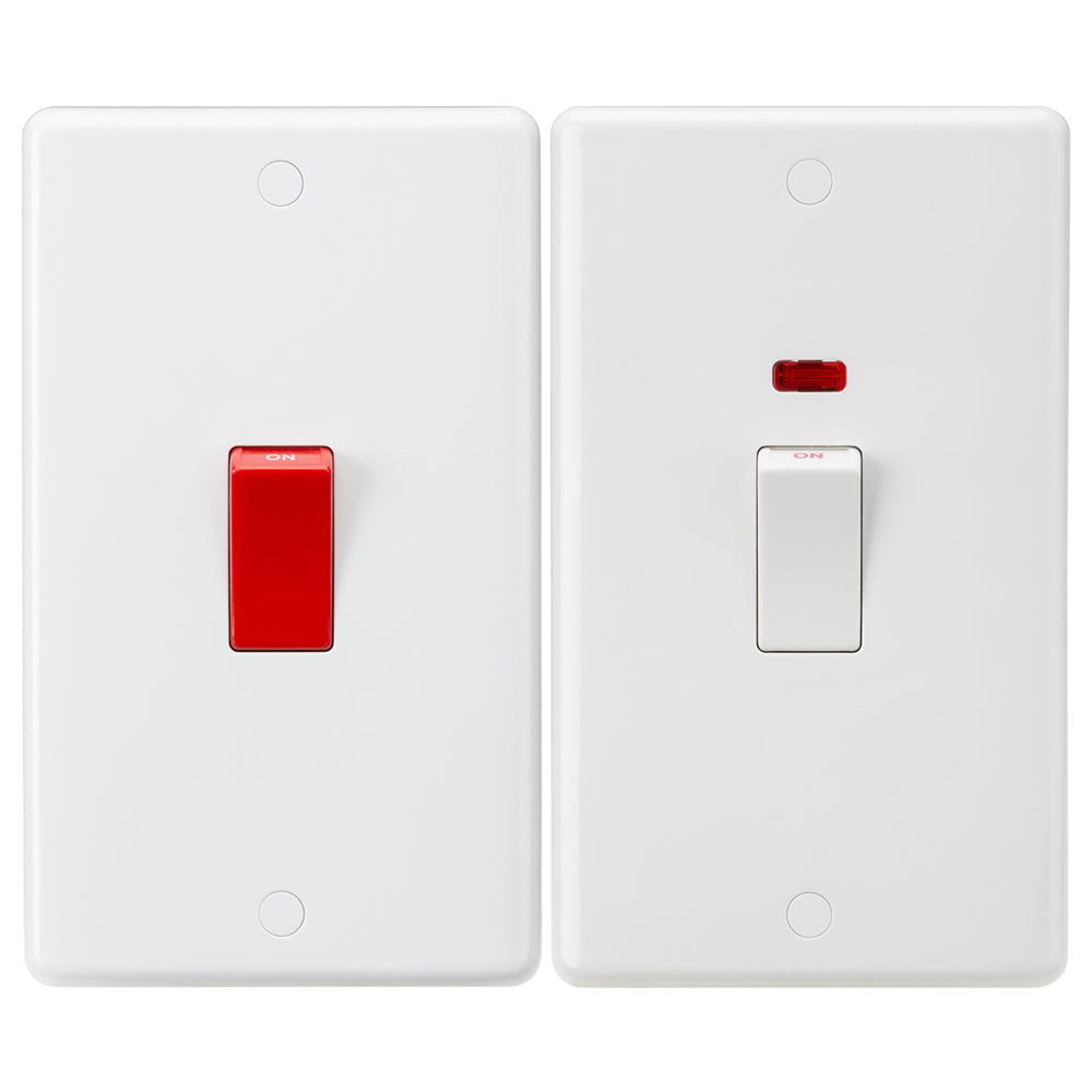 Knightsbridge Curved Edge 45A DP Large Tall Cooker Switch Knightsbridge Curved Edge 45A DP Large Tall Cooker Switch