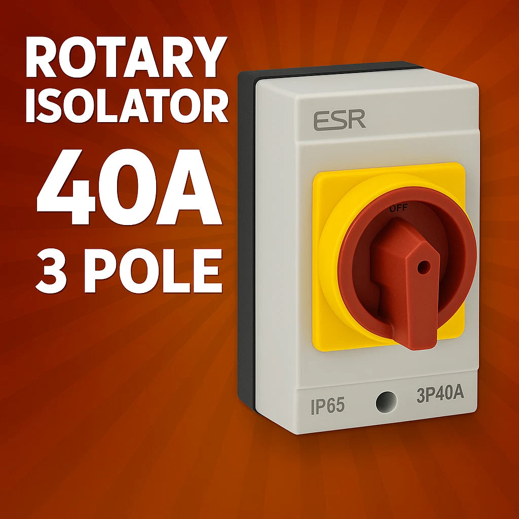 ESR Electrical Switch IP65 Rotary Isolator Disconnector 3 Pole 40A Enc