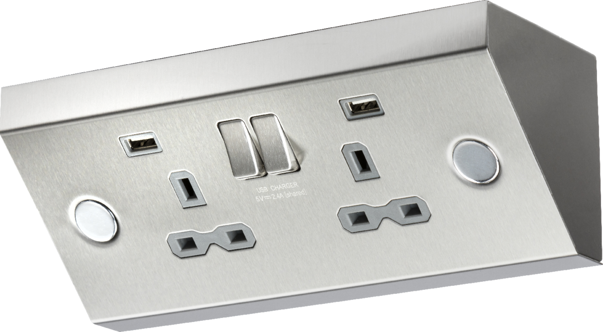 Knightsbridge 13A 2G Mounting Switched Socket with Dual USB Charger 2.