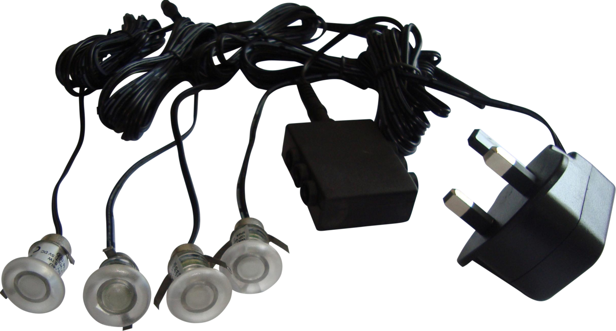 Knightsbridge IP44 Mini LED Kit 4 x 0.1W Decking Lights